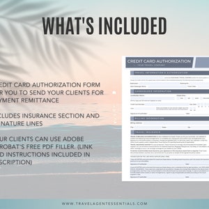 Credit Card Authorization Form, Travel Agent Client Forms, Canva Travel ...