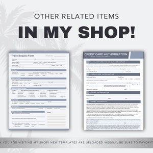 Travel Agent Traveler Profile Form Travel Agent Forms Travel - Etsy