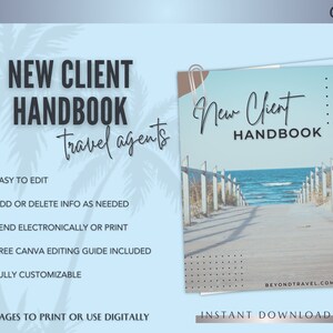 Travel Client Handbook Travel Agent New Client Handbook - Etsy