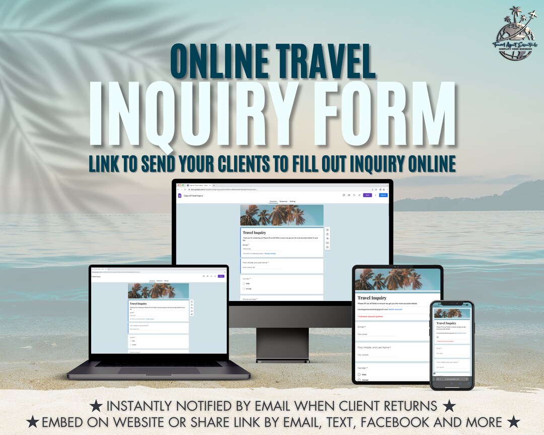 Online Travel Inquiry Client Questionnaire, Travel Agent Templates ...