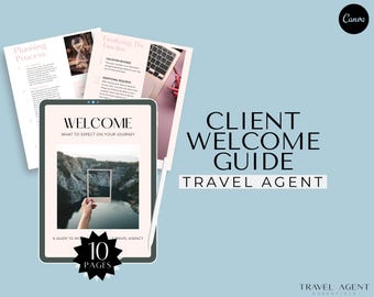 Travel Client Welcome Guide, Travel Agent Template, Canva Editable ...