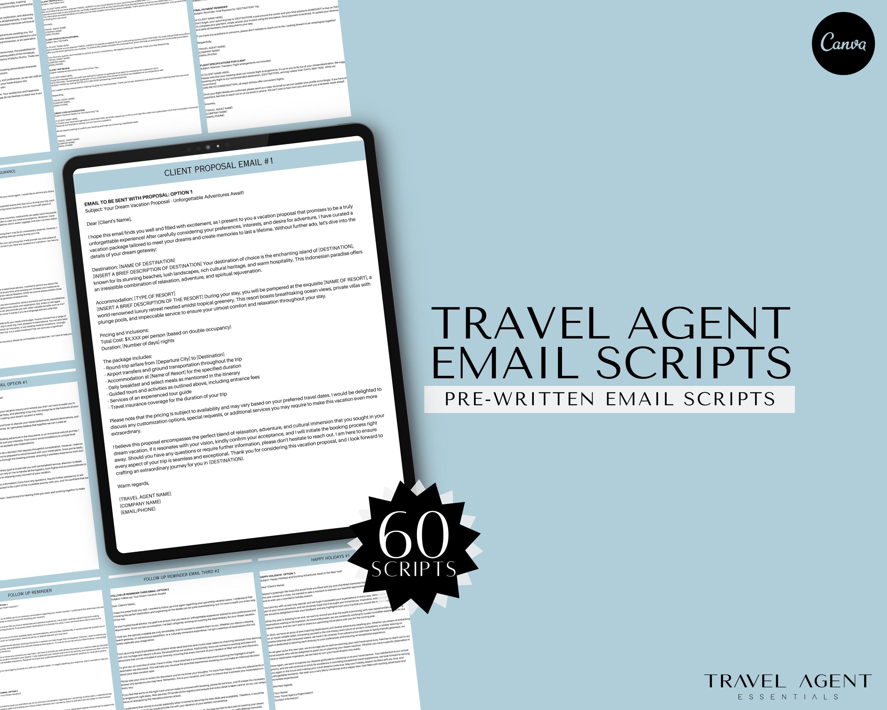 Travel Agent Email Scripts, 64 Email Travel Agency Templates, Canva ...