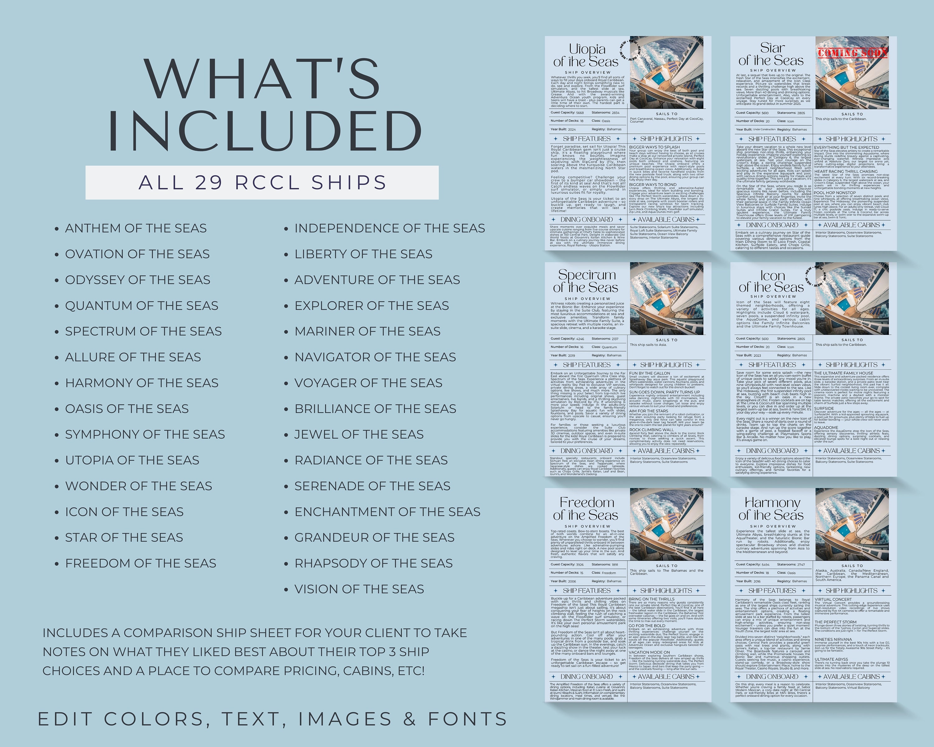 RCCL Cruise Ship Guide, Travel Agent Templates, Cruise Ship Guide ...