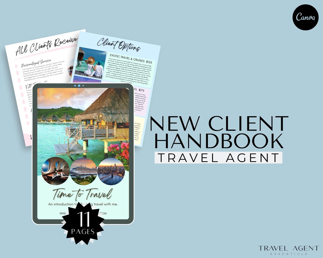 New Client Handbook Template for Travel Agents, Travel Advisor, Travel ...