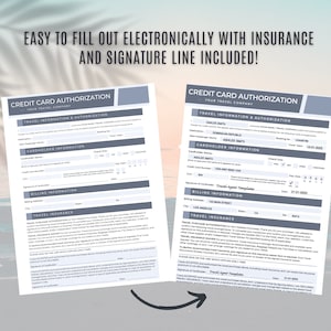 Credit Card Authorization Form, Travel Agent Client Forms, Canva Travel ...