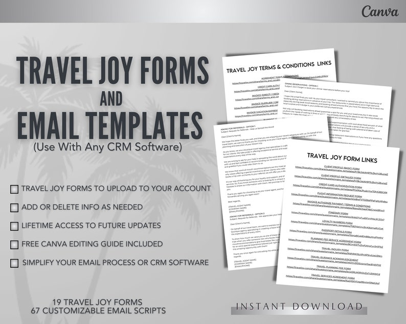 Travel Joy Email Form Templates and Email Scripts for Travel - Etsy