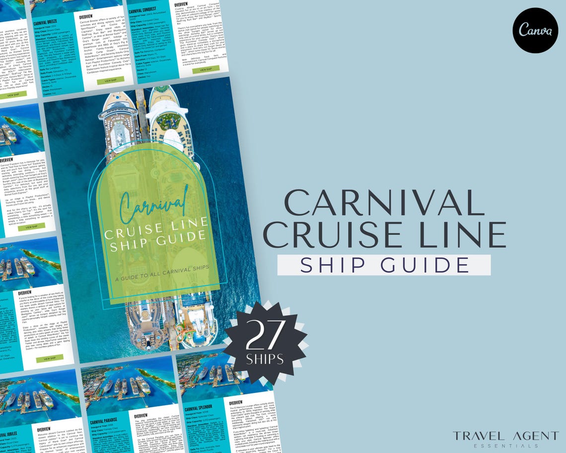 Carnival Cruise Ship Guide, Travel Agent Templates, Cruise Ship Guide ...