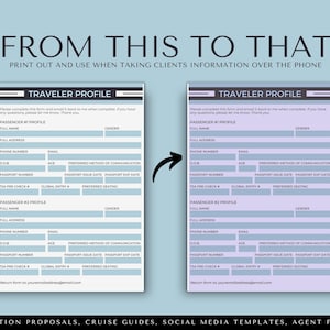 Travel Agent Traveler Profile Form, Travel Agent Forms, Travel ...