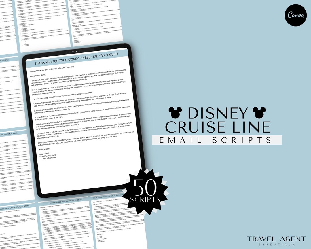 DCL Email Scripts for Travel Agents, DCL Travel Agent Templates, Email ...