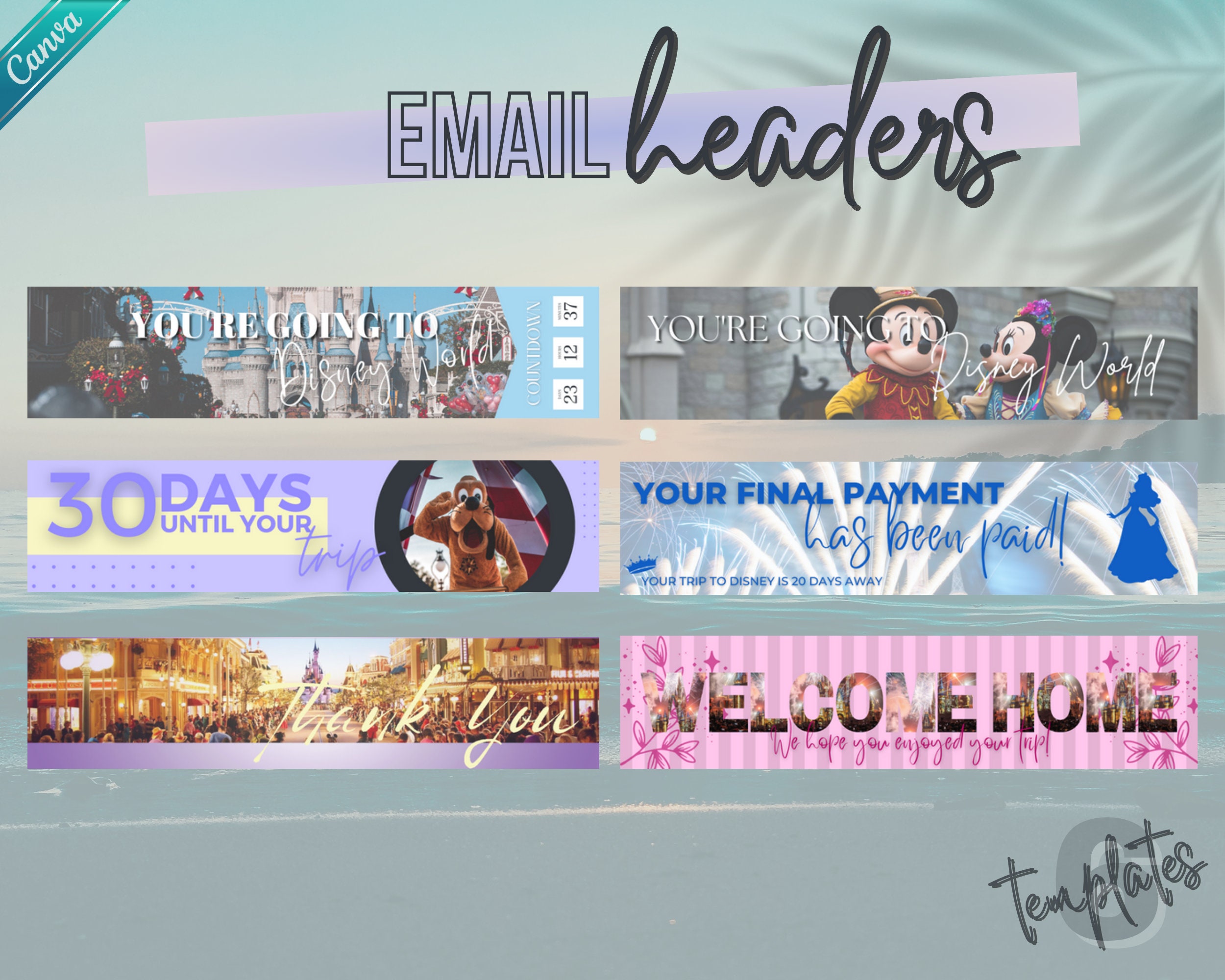 WDW Travel Agent Email Header Banners Email Headers Travel - Etsy