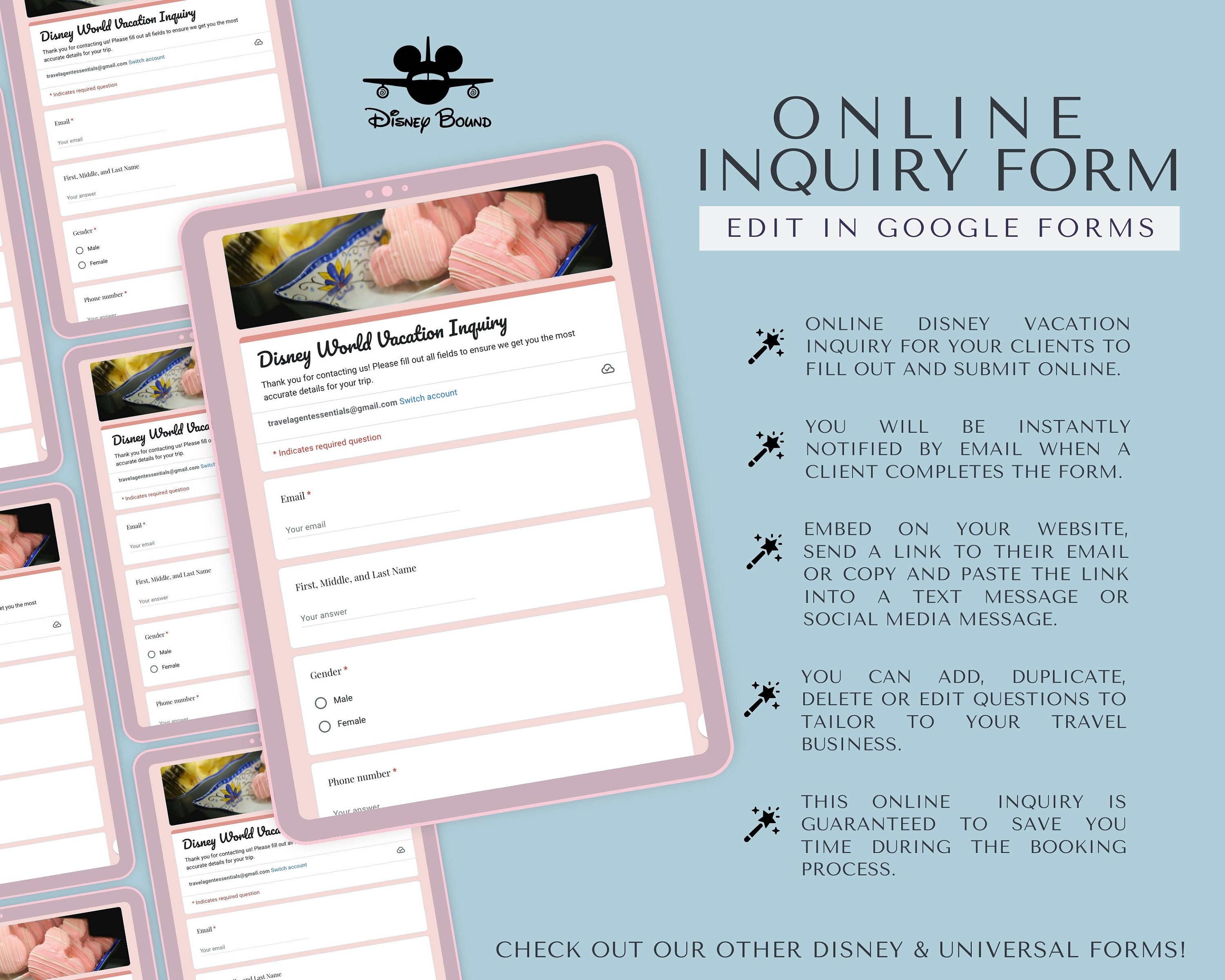 WDW Online Travel Inquiry Client Questionnaire, Travel Agent Templates ...