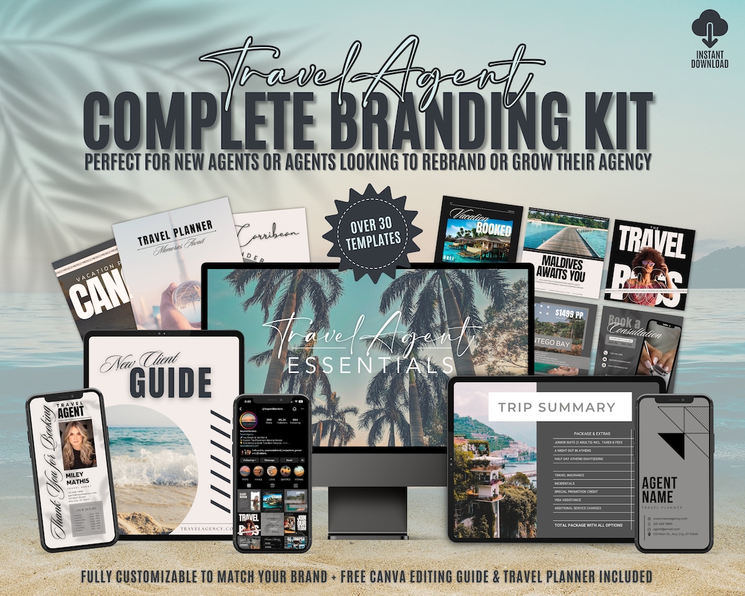 Travel Agent Complete Branding Kit, Travel Agency, Travel Agent ...