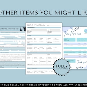 Travel Agent Booking Client Form, Travel Agent Forms, Canva Templates ...