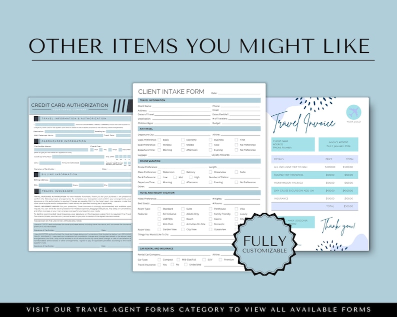 Travel Agent Booking Client Form, Travel Agent Forms, Canva Templates ...