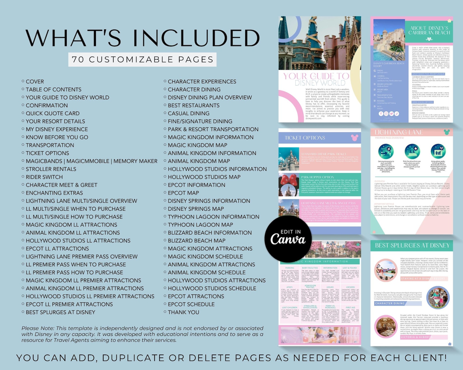 WDW Park Guide, Theme Park Guide, Travel Agent Client Guide, WDW ...