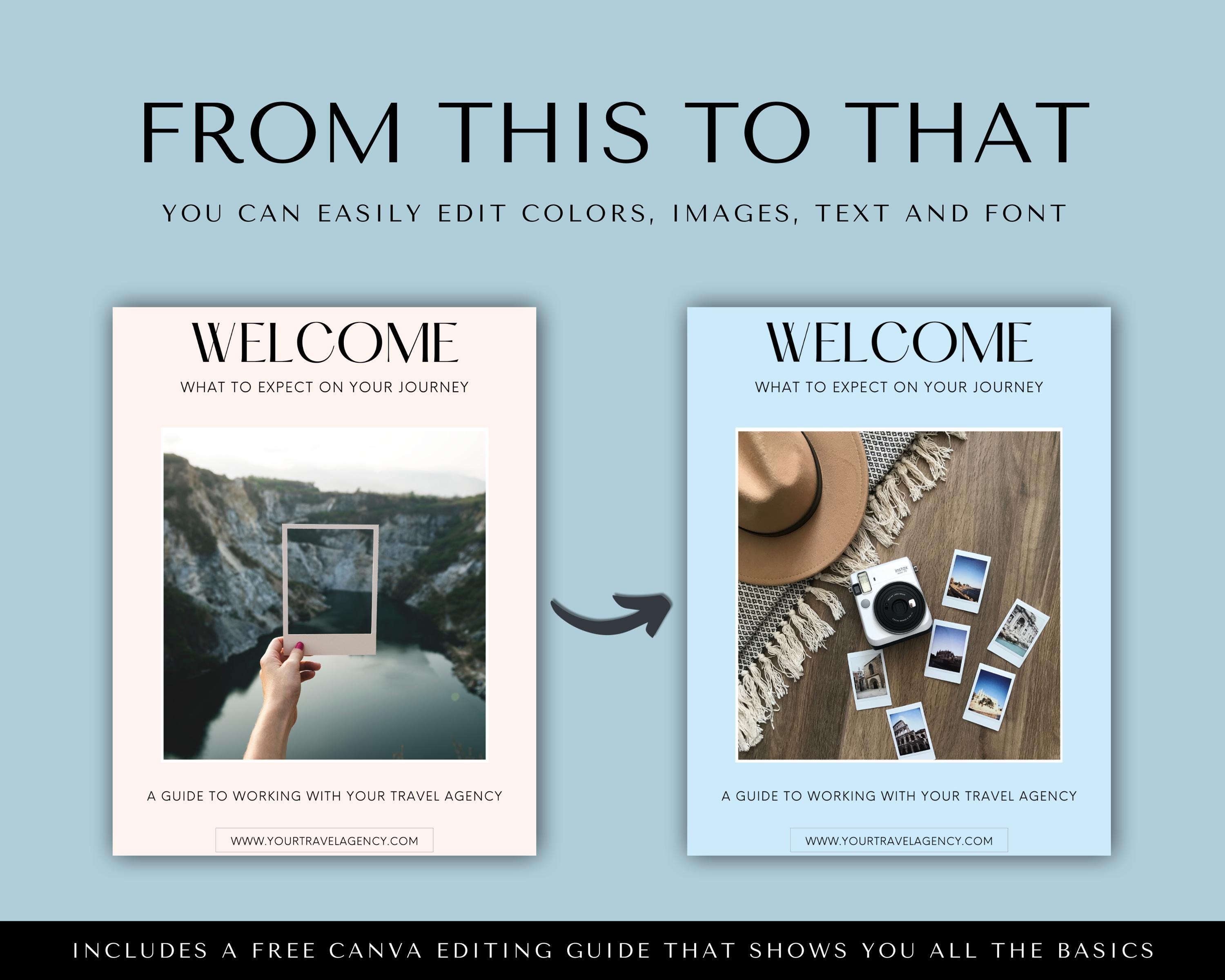 Travel Agent New Client Welcome Guide, Travel Agent Template, Canva ...