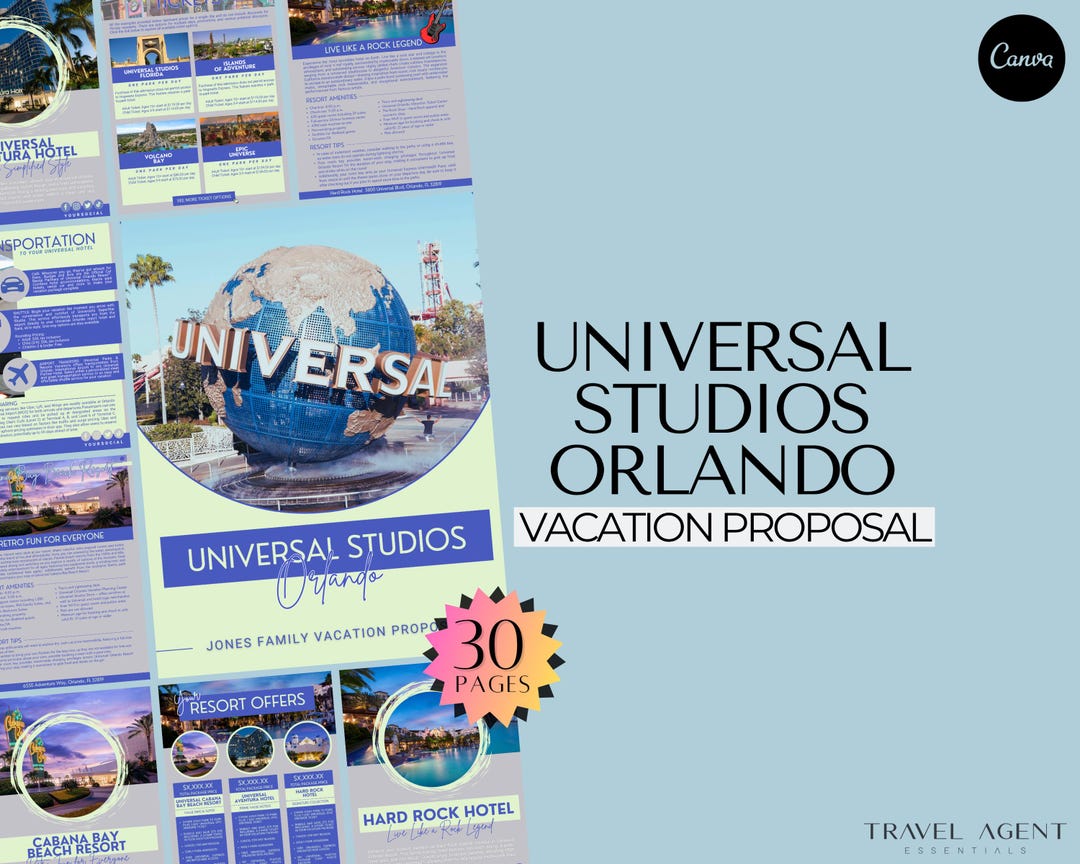 Universal Studios Orlando Vacation Proposal for Client, Travel Agent ...