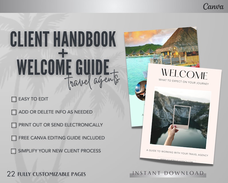 Travel Agent Welcome Guide and New Client Handbook for - Etsy