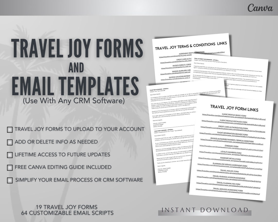 Travel Joy Email Form Templates and Email Scripts for Travel - Etsy