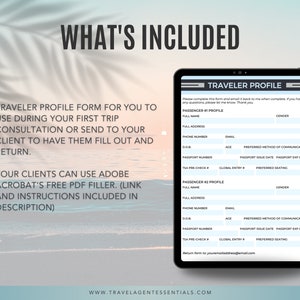 Travel Agent Traveler Profile Form, Travel Agent Forms, Travel ...