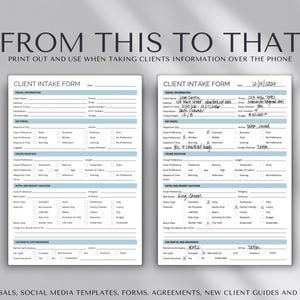 Travel Agent Forms Bundle, Travel Client Intake Form, Travelers ...