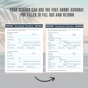 Travel Agent Traveler Profile Form, Travel Agent Forms, Travel ...