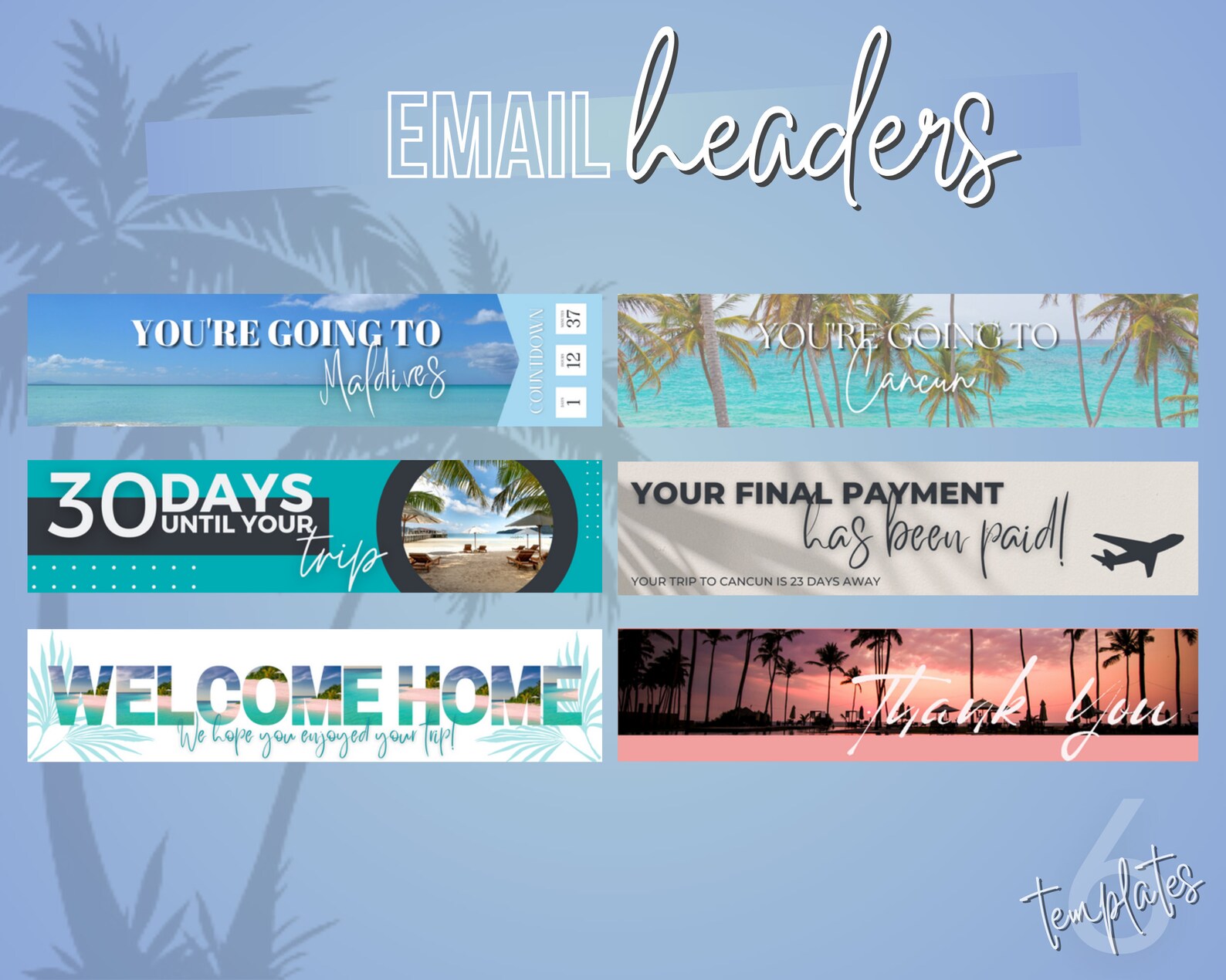 Travel Agent Email Header Banners Email Headers Travel Agent - Etsy