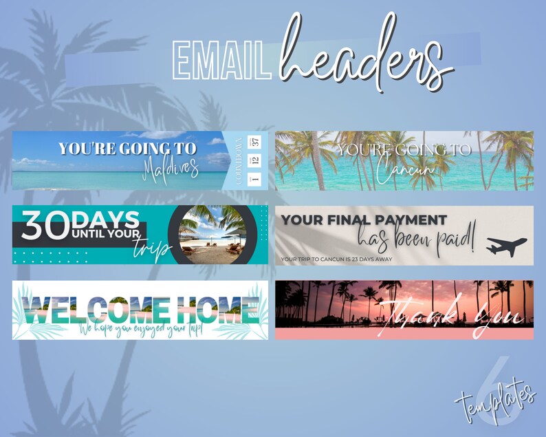 Travel Agent Email Header Banners Email Headers Travel Agent - Etsy