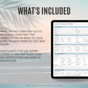 Travel Agent Client Intake Form, Travel Agency Forms, Client Travel ...