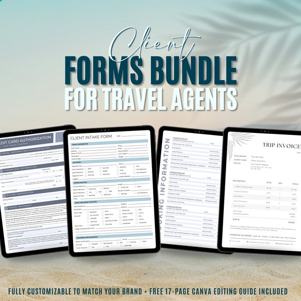 Client Intake Form Travel Agent - Etsy