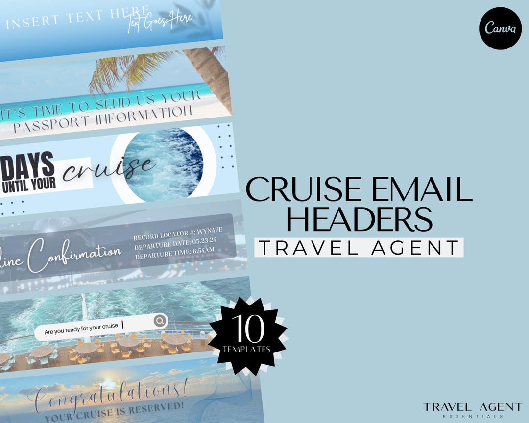 Travel Agent Email Header Banners, Cruise Email Headers, Travel Agent ...