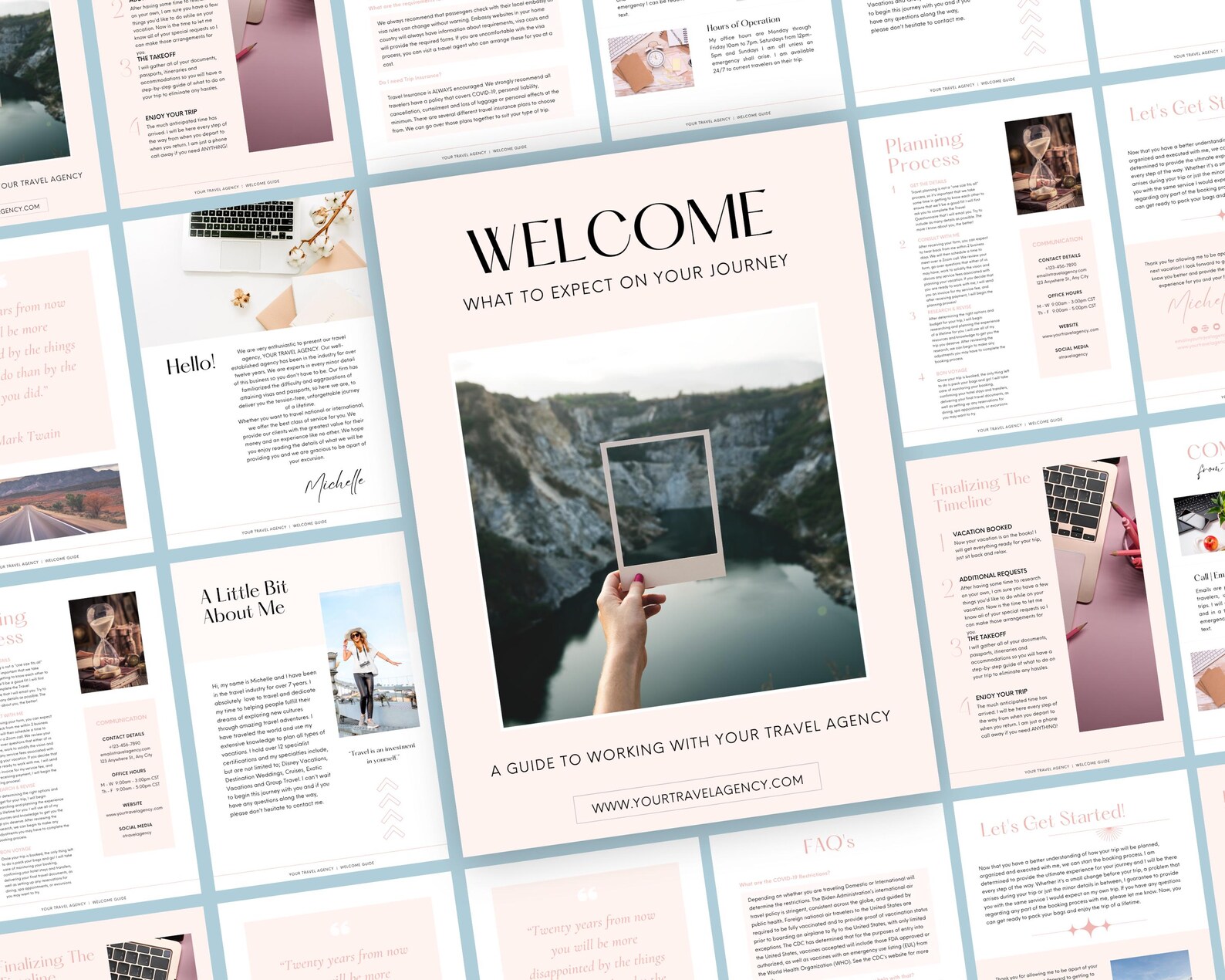 Travel Agent New Client Welcome Guide, Travel Agent Template, Canva ...