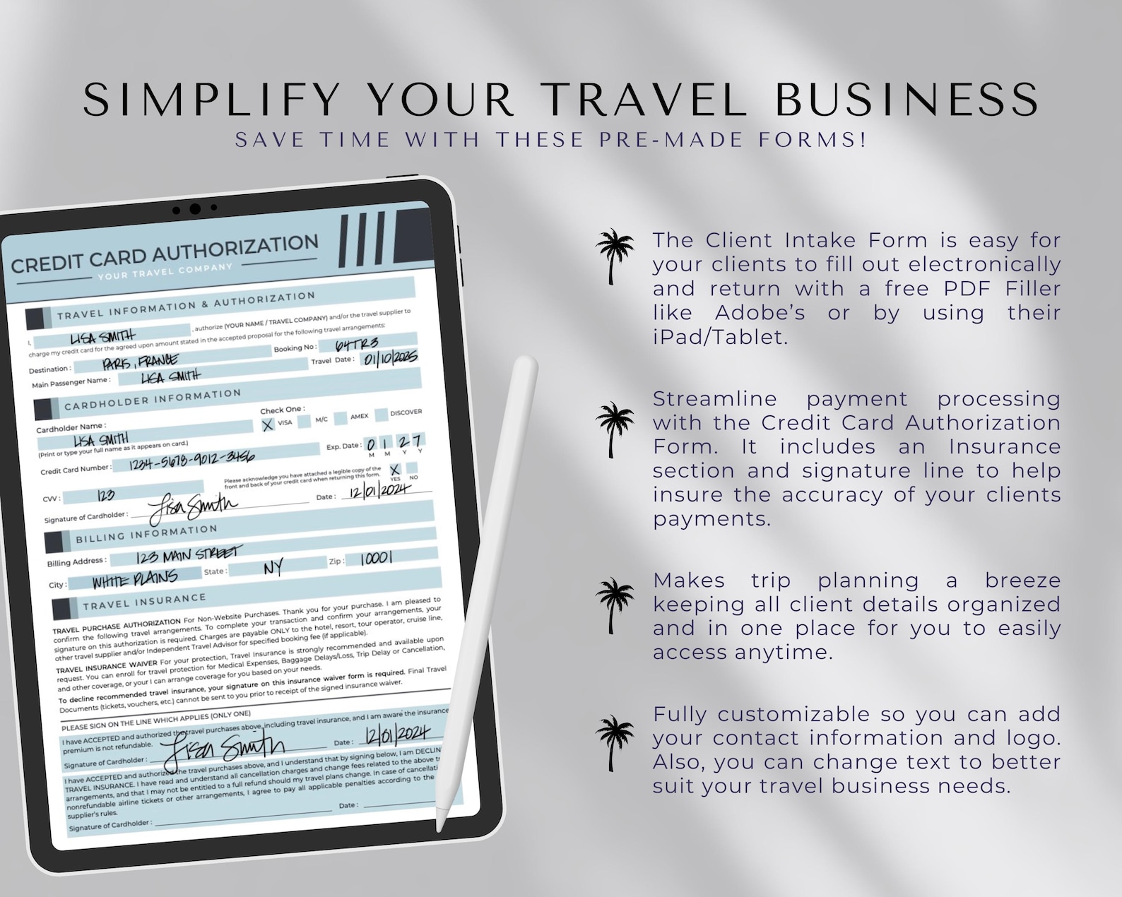 Travel Agent Forms Bundle, Travel Client Intake Form, Travelers ...