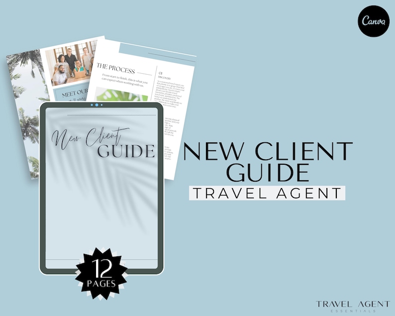 Travel New Client Guide, Travel Agent New Client Handbook, Canva ...