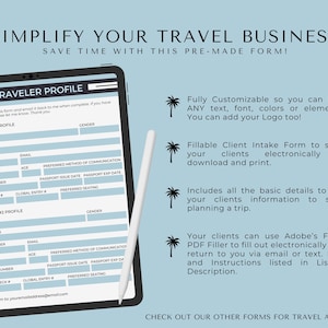 Travel Agent Traveler Profile Form, Travel Agent Forms, Travel ...