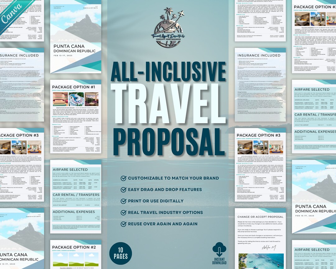 Travel Agent All Inclusive Resort Proposal Template Travel - Etsy