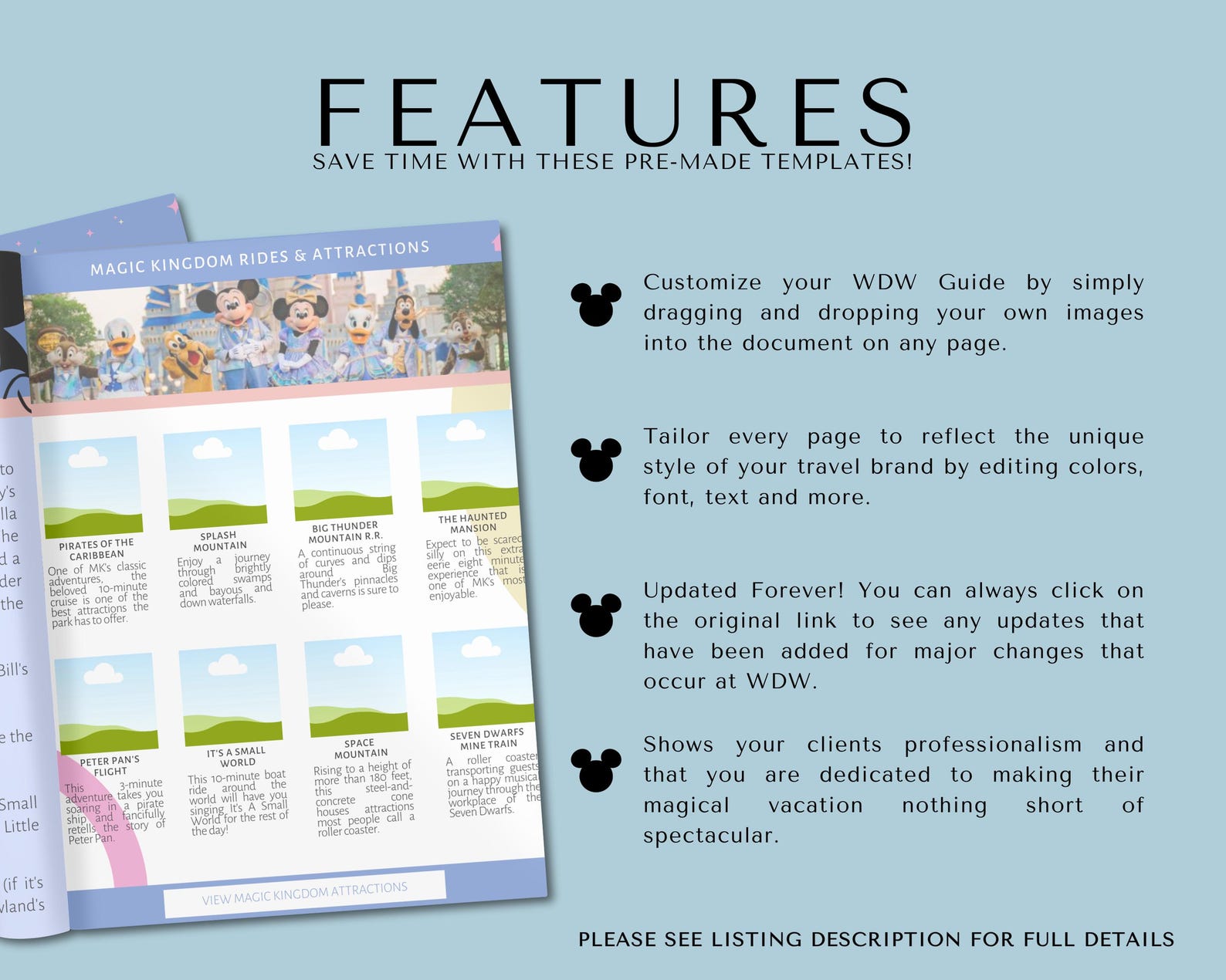 WDW Park Guide, Theme Park Guide, Travel Agent Client Guide, WDW ...