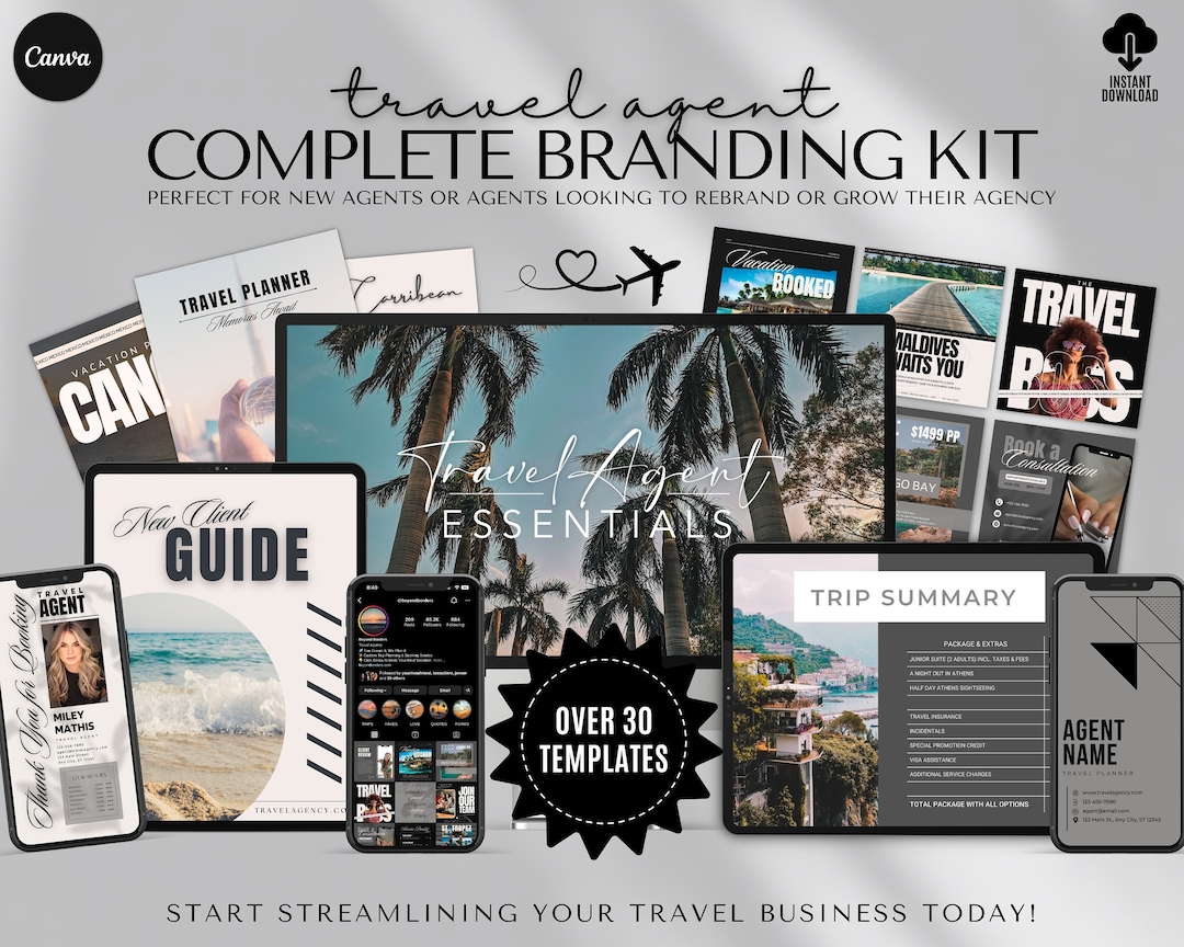 Travel Agent Complete Branding Kit, Travel Agency, Travel Agent ...