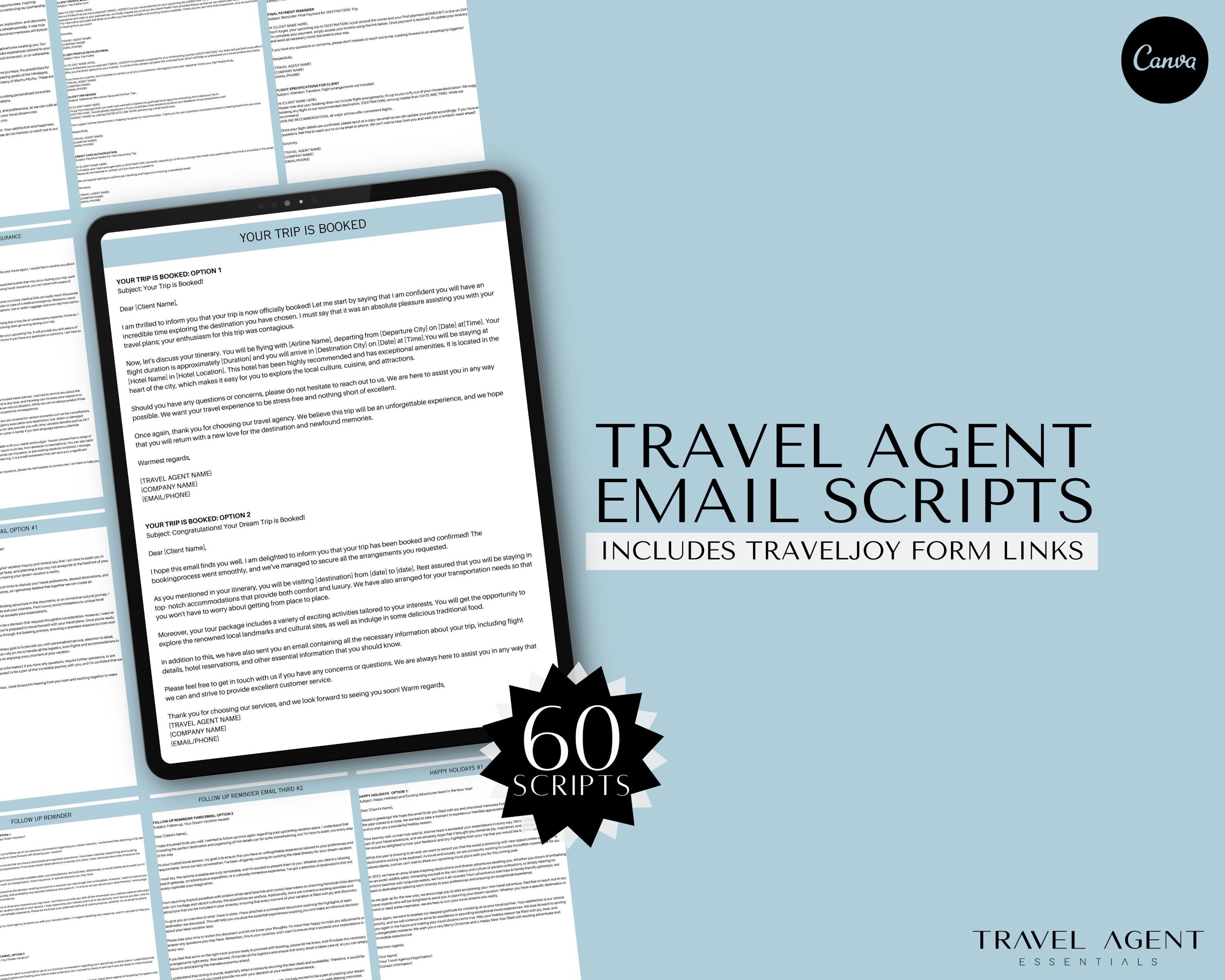 Travel Joy Email Form Templates and Email Scripts for Travel Agents ...