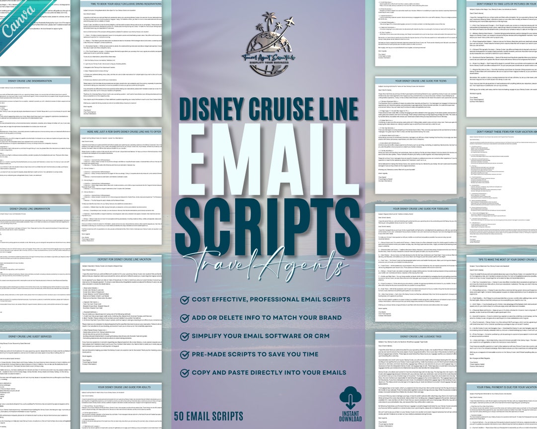 DCL Email Scripts for Travel Agents, DCL Travel Agent Templates, Email ...