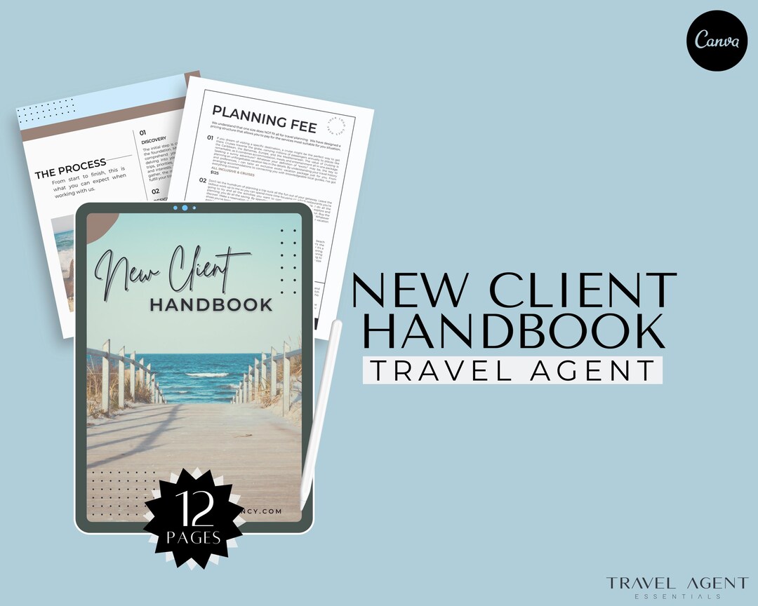 Travel Client Handbook, Travel Agent New Client Handbook, Canva ...