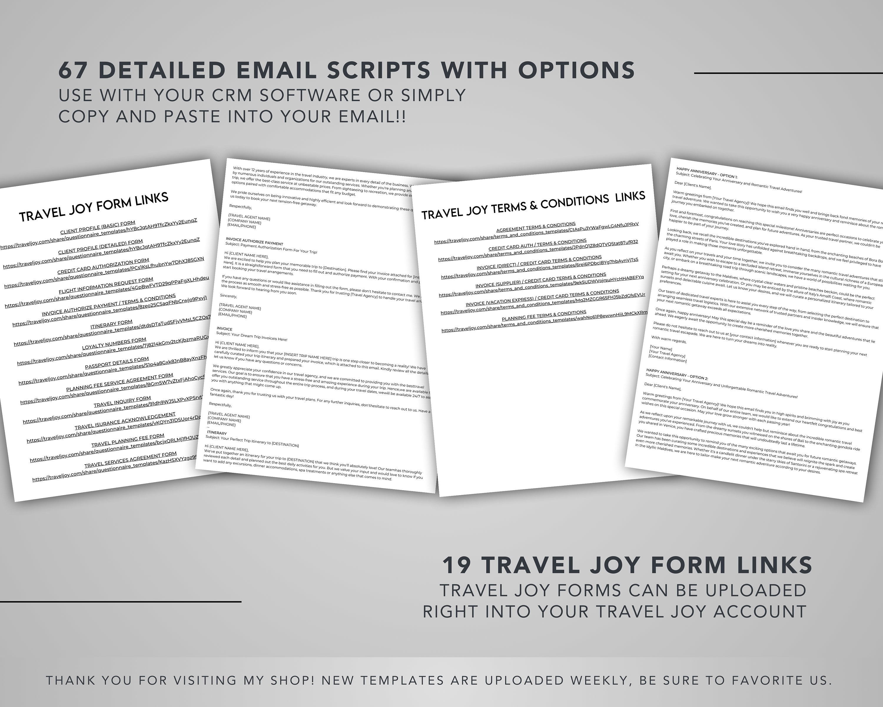 Travel Joy Email Form Templates and Email Scripts for Travel - Etsy