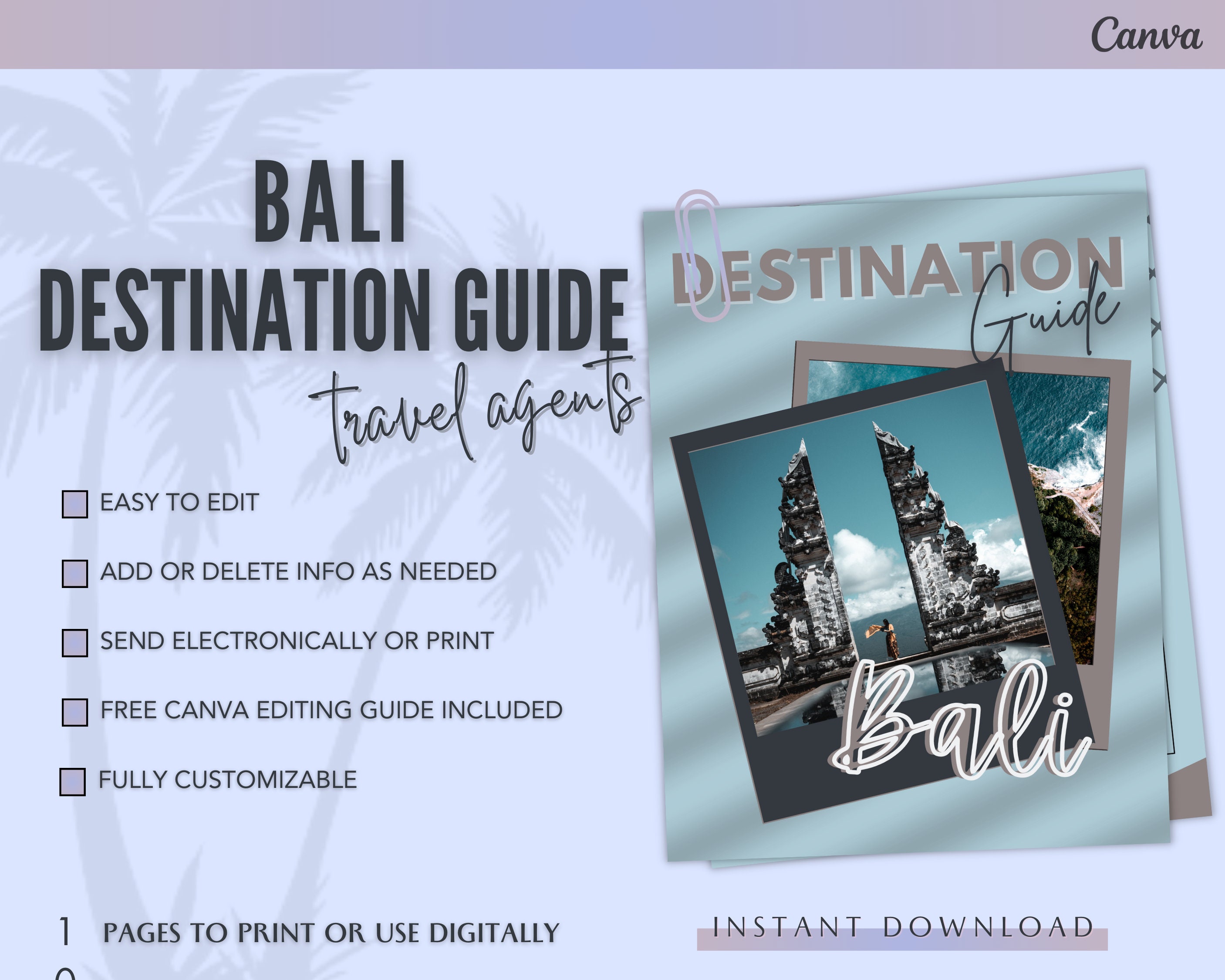 Destination Guide Bali Edition Travel Agent Destination - Etsy