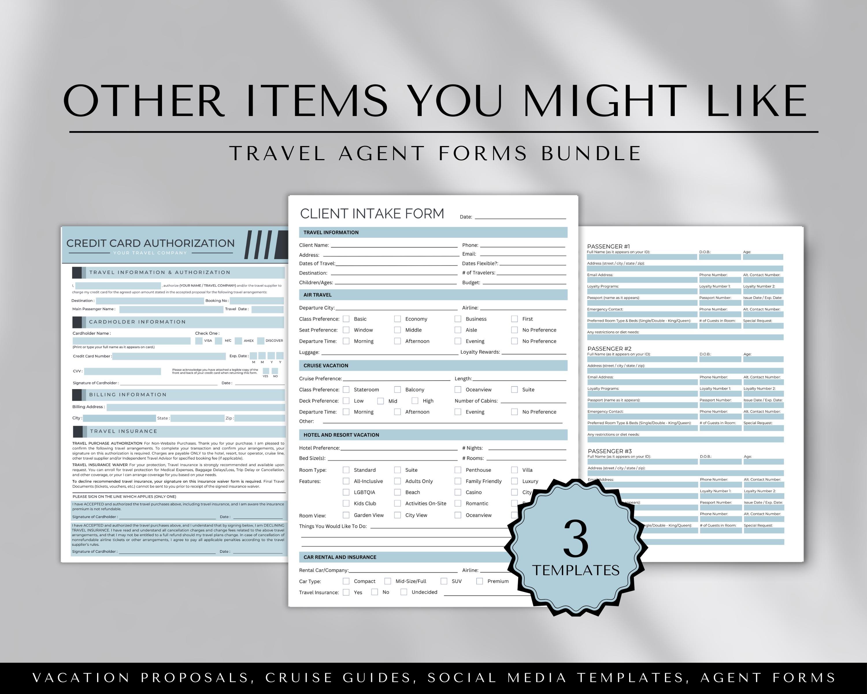 Travel Agent Agreements Bundle, Travel Services Agreement, Planning Fee ...