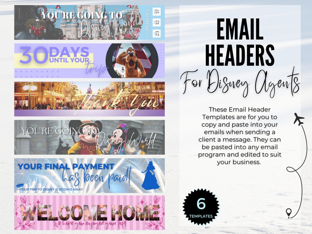 WDW Travel Agent Email Header Banners Email Headers Travel - Etsy