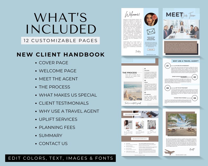 Travel Agent Welcome Guide and New Client Handbook for Clients, Travel ...