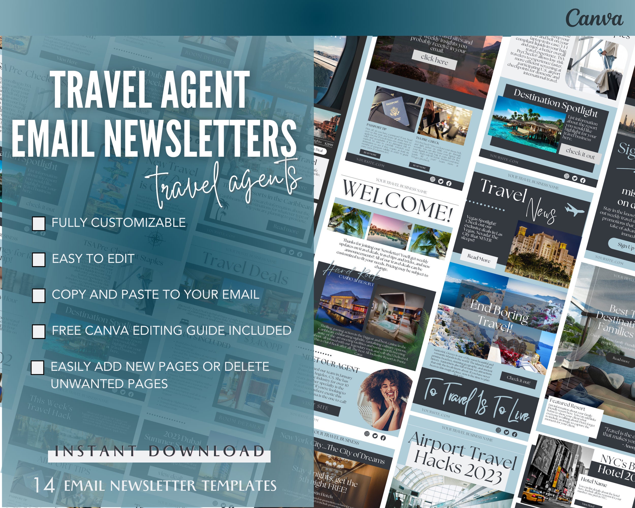Travel Agent Email Newsletter Email Newsletter Travel Agency - Etsy