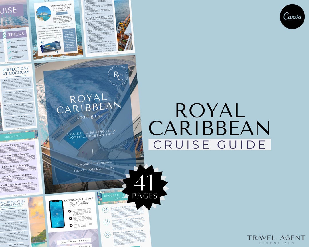 Royal Caribbean Cruise Guide, Travel Agent Templates, Canva, Travel ...