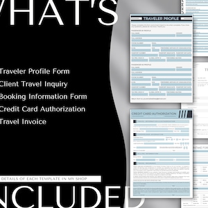 Travel Agent Forms Bundle, Travel Client Intake Form, Travelers ...