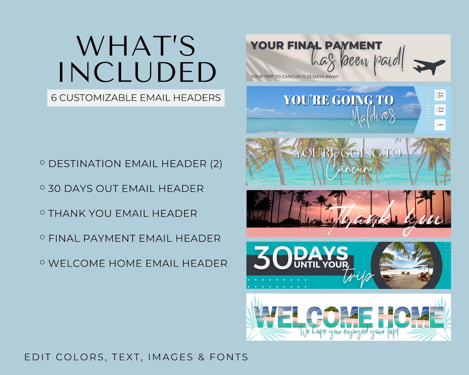 Travel Agent Email Header Banners, Email Headers, Travel Agent ...
